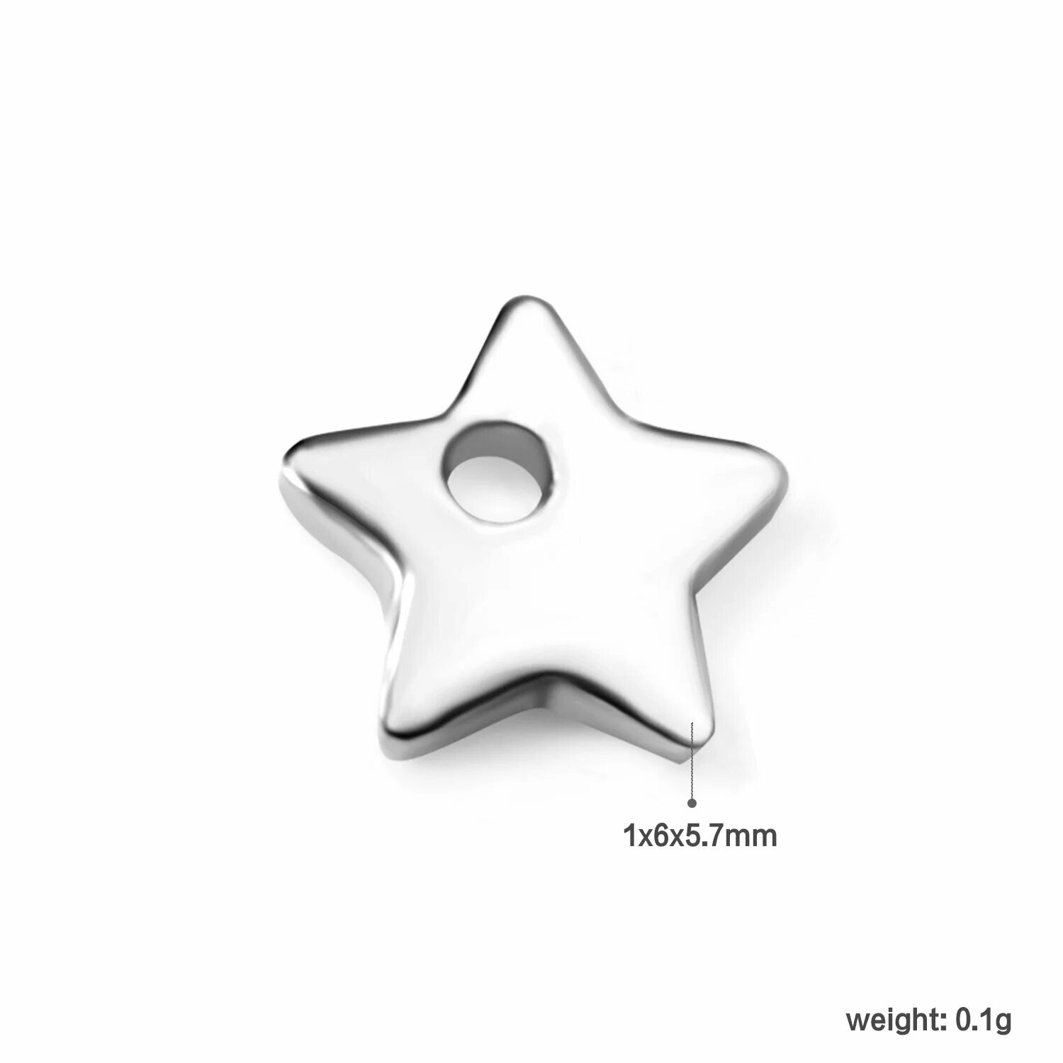 Звездочка из нержавеющей стали, Steel, 1x6x5.7mm