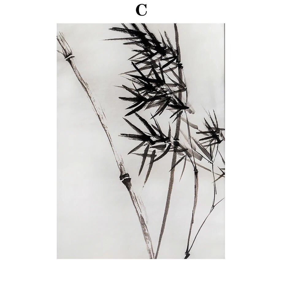 Лотос Бамбук Мандарин Утки Чернила Мытье Картина Дзен Винтаж Китайское Искусство Настенное Искусство Холст Печать Плакат Украшение Гостиной