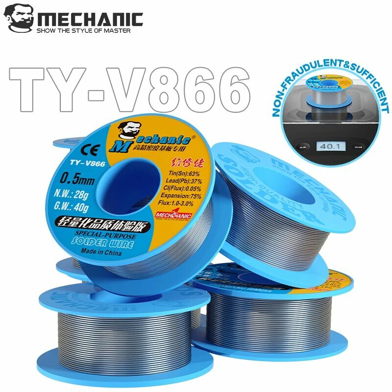 Проволока для пайки MECHANIC, оловянная, 0.2-0.8 мм 0.8mm