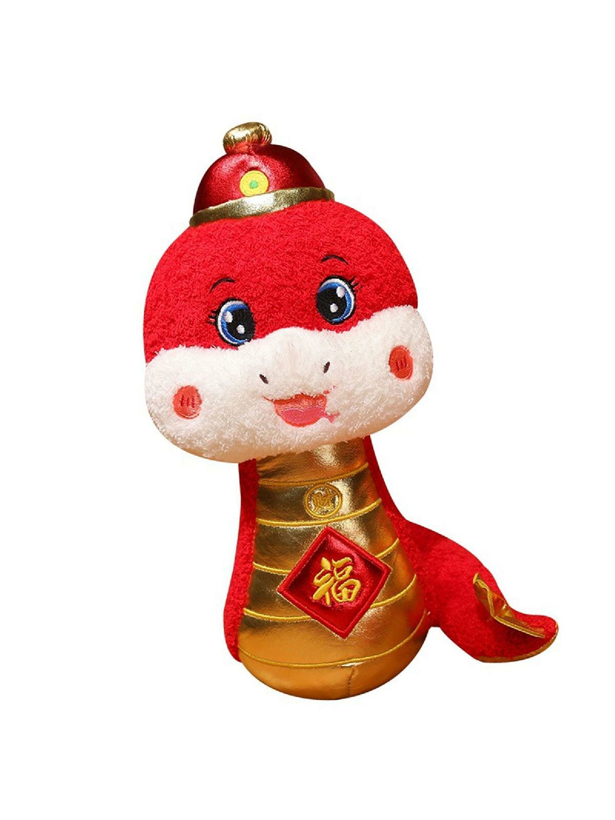 Традиционная китайская плюшевая подушка в виде змеи для празднования весеннего фестиваля