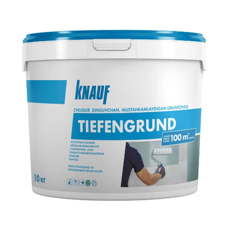 Грунтовка KNAUF Tiefengrund, акриловая, быстросохнущая, 10 л/комплект 2шт