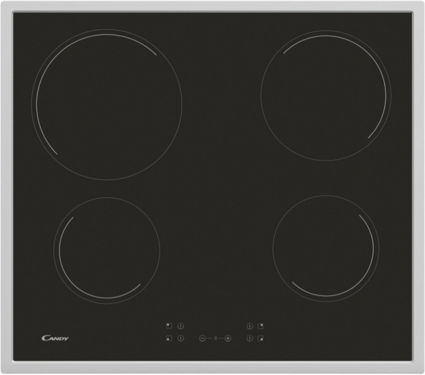 Электрическая варочная панель Candy CH64FCRU 59 см, 4 конфорки стеклокерамика, черный