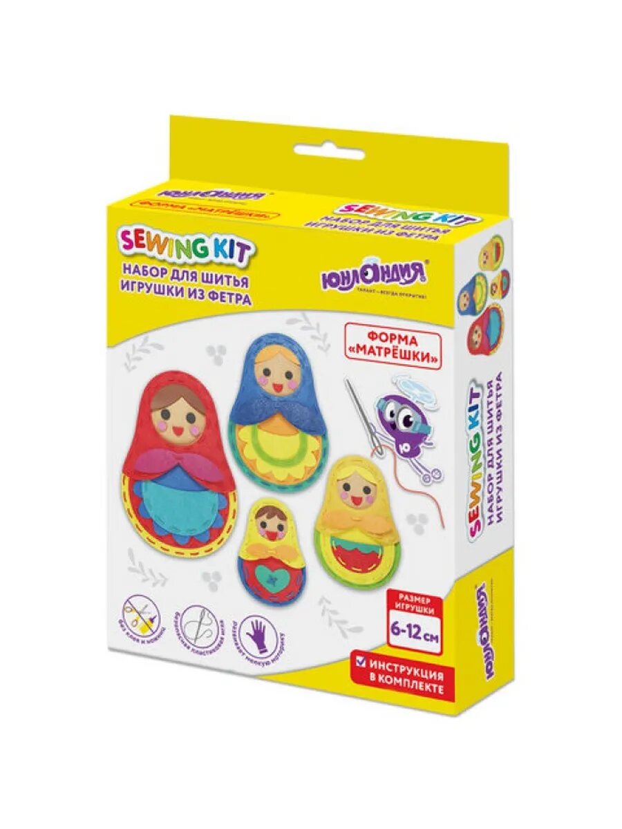 Набор для шитья игрушки из фетра /Матрешки/, 4 игрушки, , 6