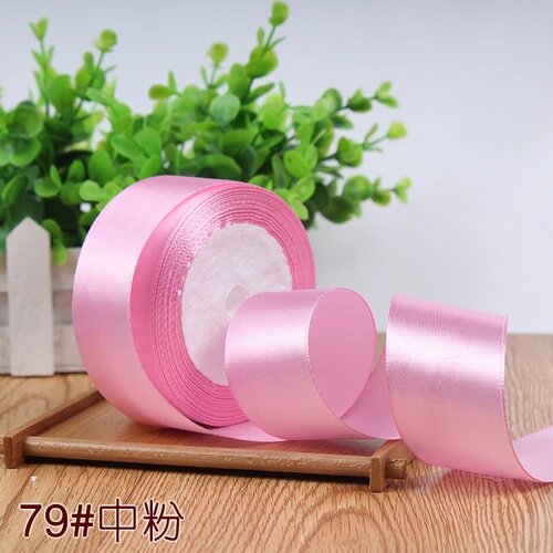 Сatin Ribbons 25 Yards/Roll 6/10/15/20/25/40/50 Mm merylover Розовый, In pink, 20mm