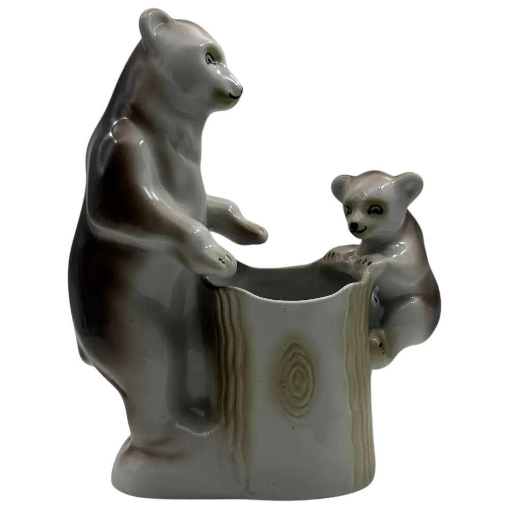 Карандашница "Медведи", фарфор, 1973-1991 гг, Полонский ЗХК, СССР