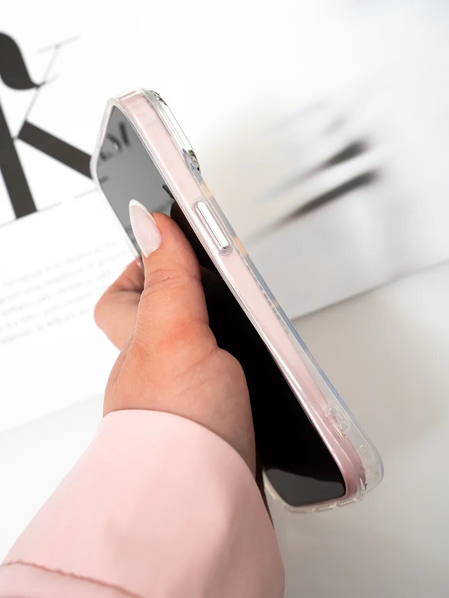 Чехол О'кейси, для iPhone 15, со стразами, защита камеры, прозрачный/серебряный — фото 1
