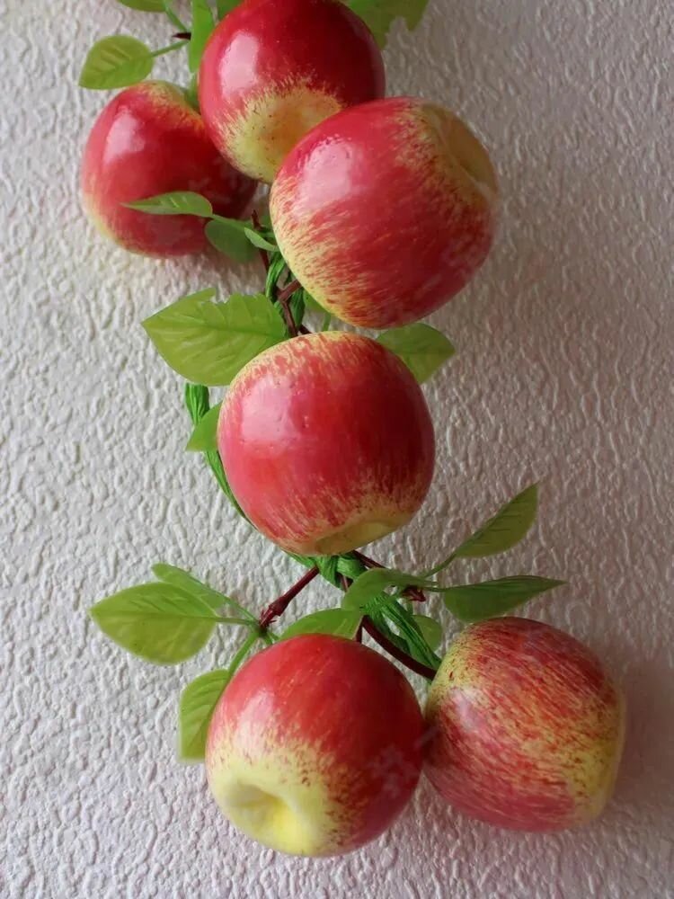 Яблоки на ветке искусственные 8 штук, декор, муляж яблоки-.