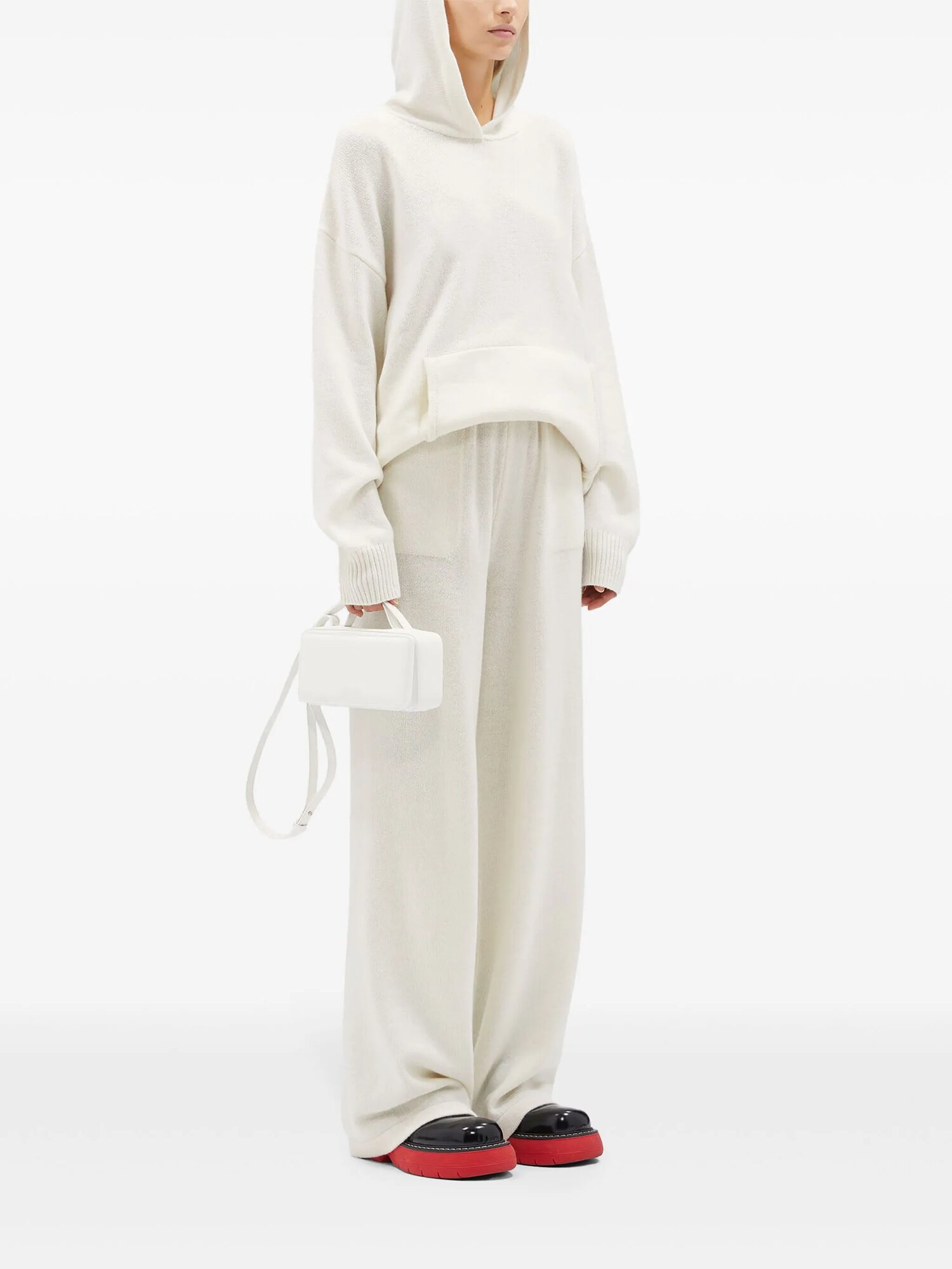 Худи MSGM, размер 38, , бежевый/белый — фото 1