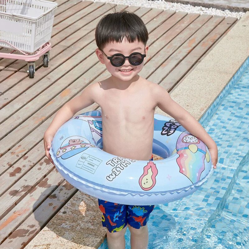 Синяя надувная детская спасательная круг, размер 60# (10-25кг), легкий плавучий спасатель