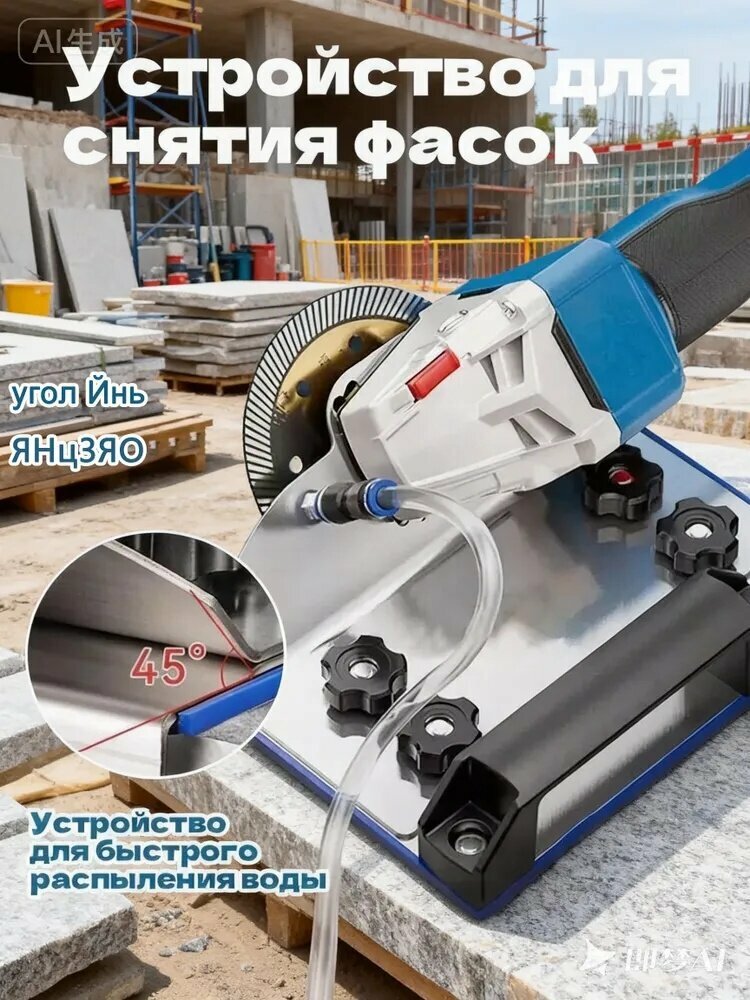 Заусовщик для плитки под 45 градусов на УШМ (болгарку) 110-125 мм: Алмазная насадка для снятия фаски и резки керамики