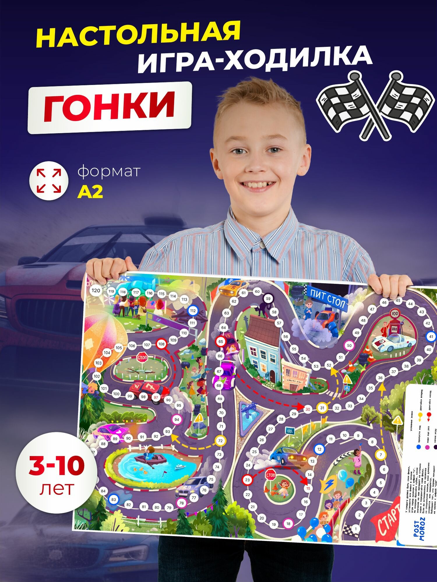 Игра настольно-печатная Гонки