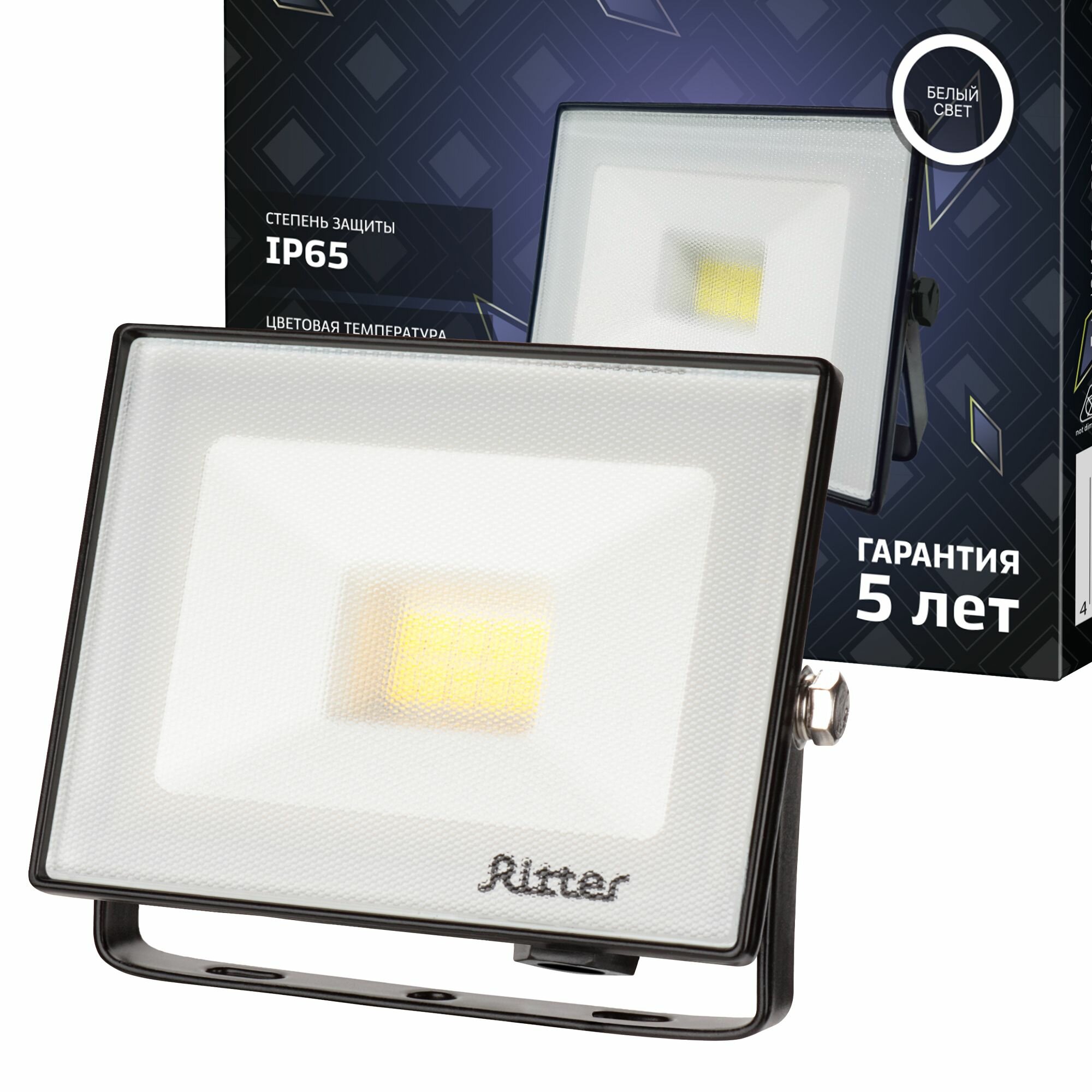 Светодиодный прожектор RITTER серия PROFI 230В 20 Вт 4000К 2000Лм IP65 черный 53415 4