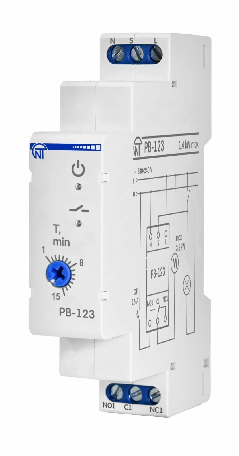 Реле времени Новатек-Электро для вытяжного вентилятора, модель РВ-123