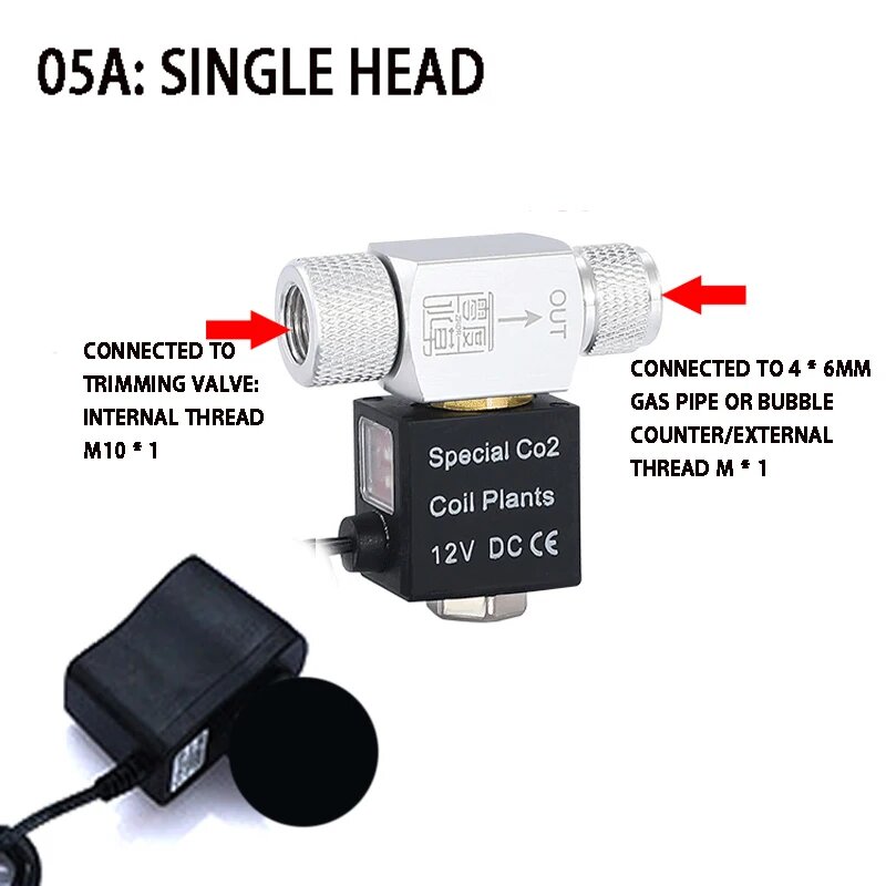 Электромагнитный клапан CO2 12V Single Head EU plug