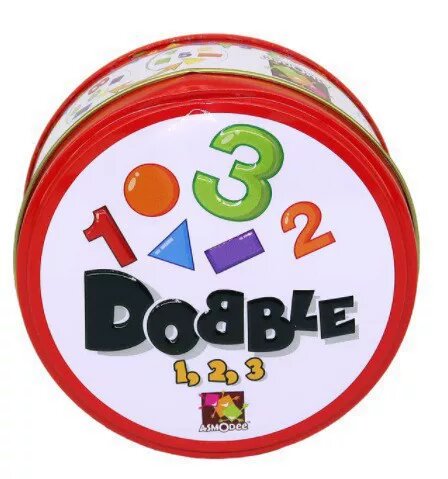 Игра Spot It Dobble с цифрами 123 для детей, обучающая семейная активность, упаковка в железную коробку, 1 комплект