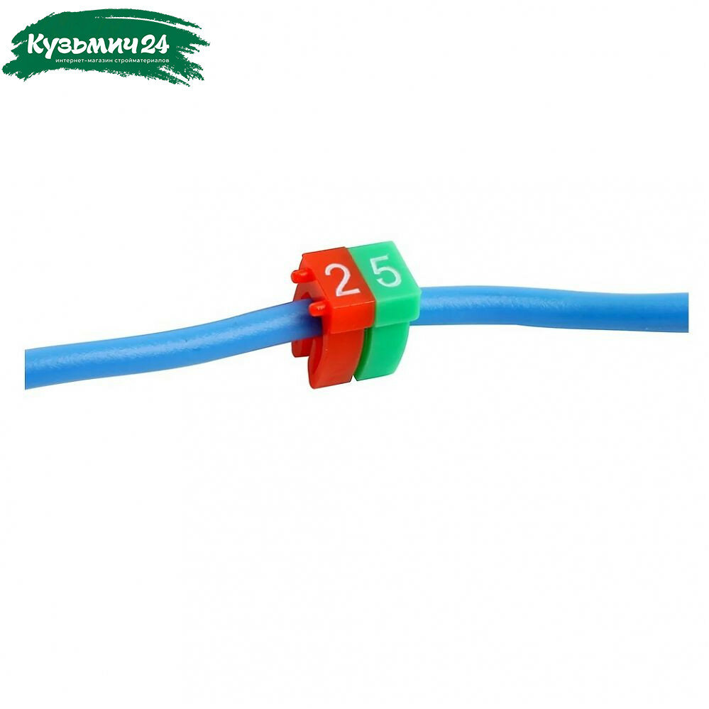 Маркер кабельный наборный Stekker 49398 серии CBMR-MKN4, 0-9, 4 кв. мм, в упаковке 100 штук