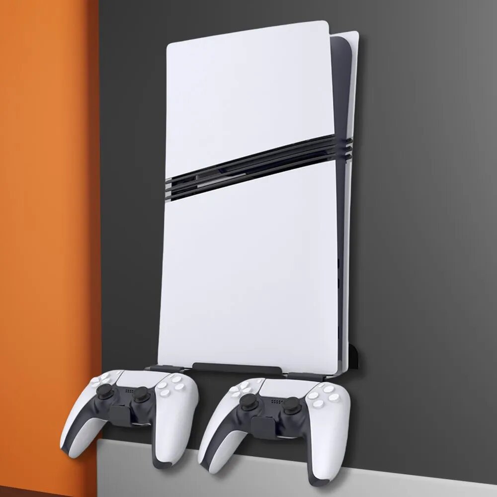 Настенный универсальный кронштейн для PS5 Pro/Slim с держателем для геймпадов