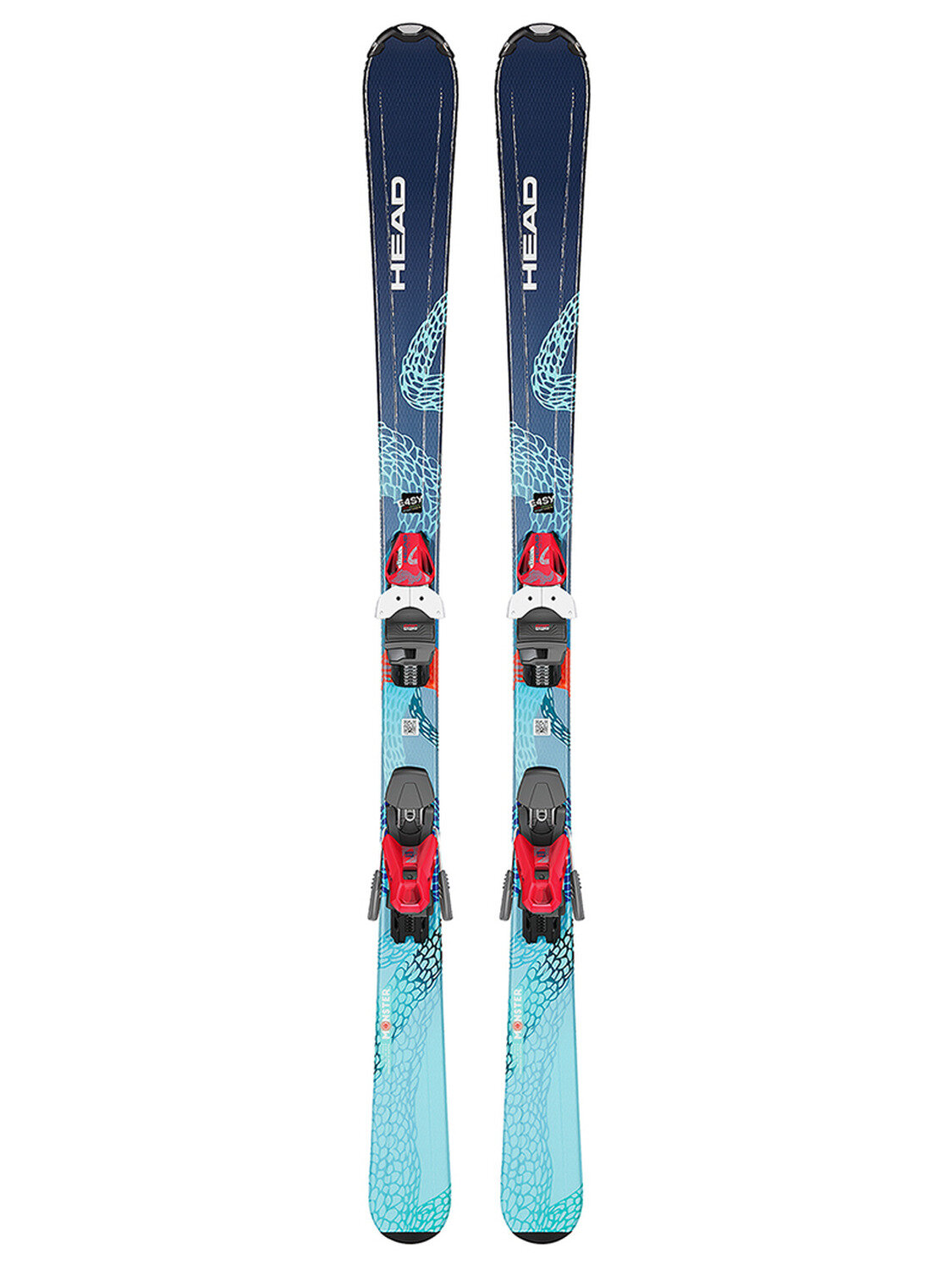 Горные лыжи с креплениями Head Monster Easy JRS + JRS 7.5 GW Red 23/24 , для детей , Синий