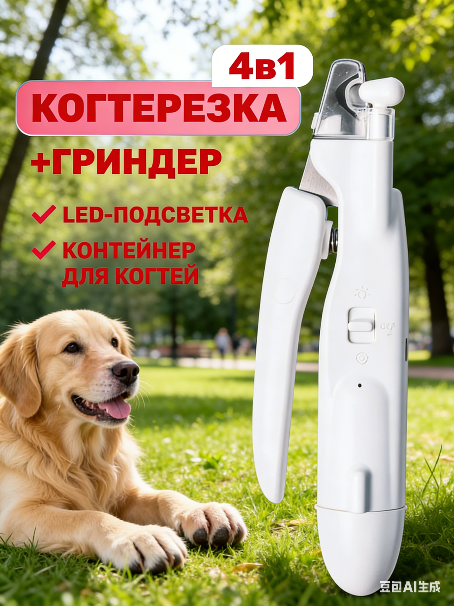 Безопасные когтерезки для собак с ограничителем и подсветкой