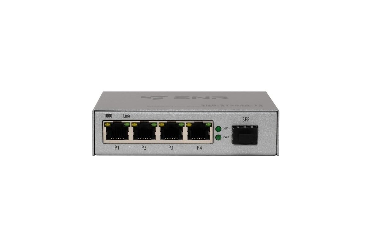 Коммутатор SNR SNR-S1904G-1S, 1Gbит/с, количество портов 4 шт, (L2)
