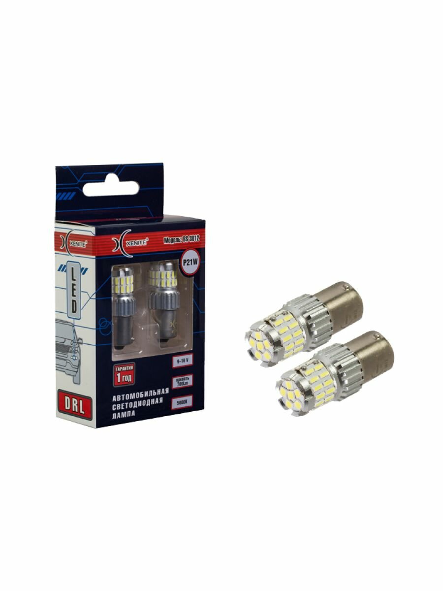 Светодиод BS3012 (P21W) (ПТФ/ДХО) (Яркость 700Lm) 12V 5000K (упаковка 2 шт.)