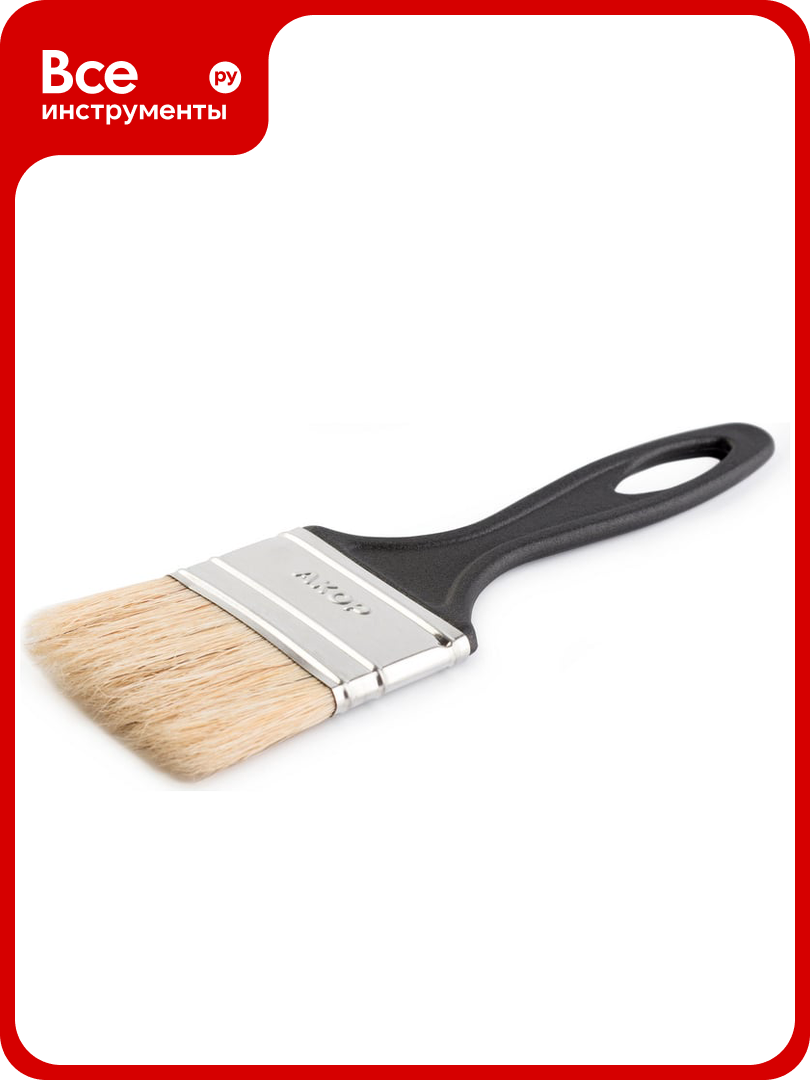 Кисть Акор флейцевая универсальная 35 мм, толщ. 6 мм нат. щет. 4607044330238