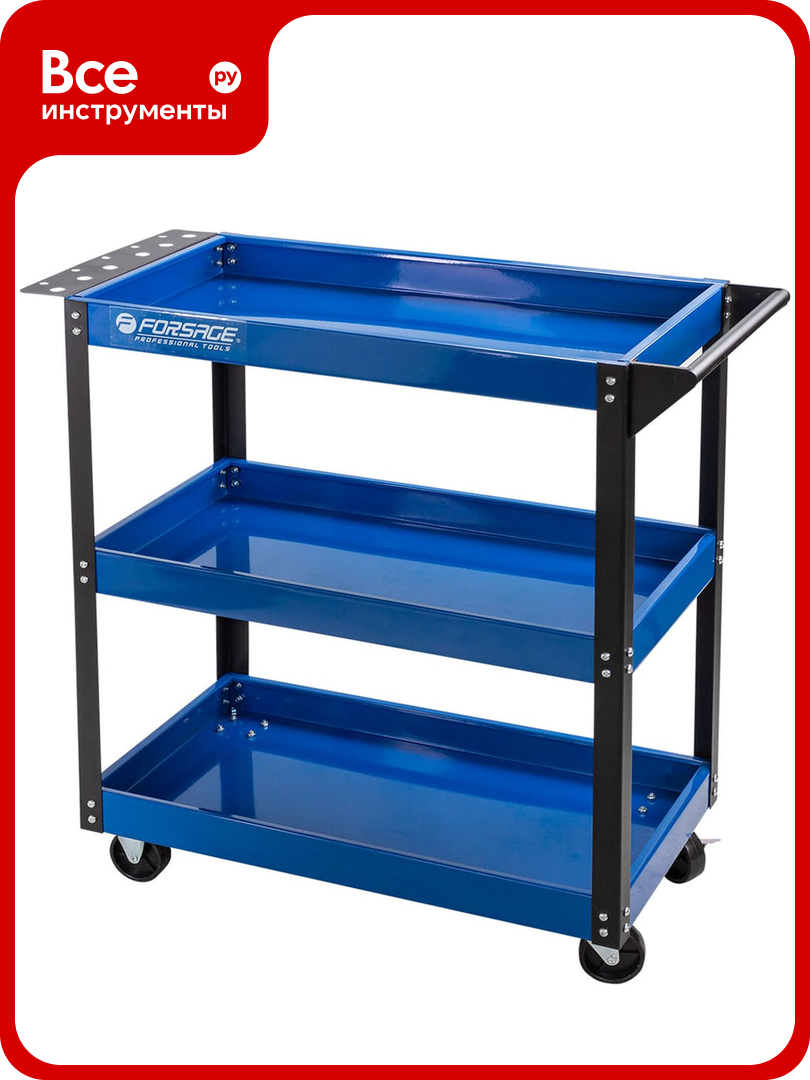 Тележка инструментальная металлическая Forsage, 3-х полочная F-1141343B(62660)