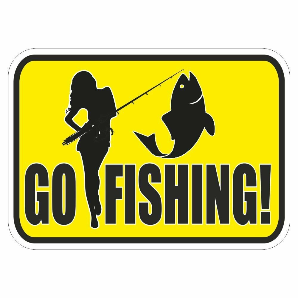 Наклейка "Go fishing!", 100х150мм, цветная, Арт рэйсинг