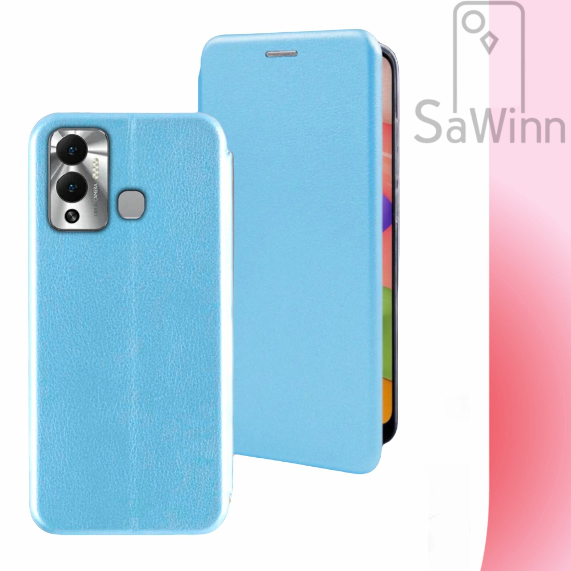 Чехол книжка для Infinix Hot 12 Play NFC (X6816D) (6.82"), голубой