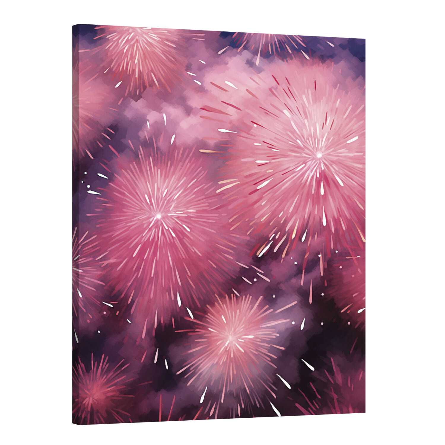 Интерьерная картина 50х70 "Розовый фейерверк"