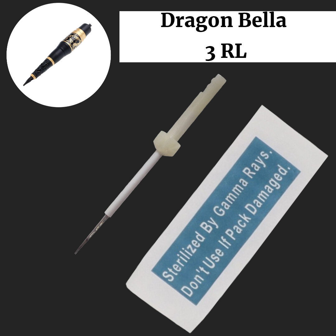 Иглы для тату и перманентного макияжа Dragon Bella 3RL /иглы для тату машинки Dragon Bella 10шт