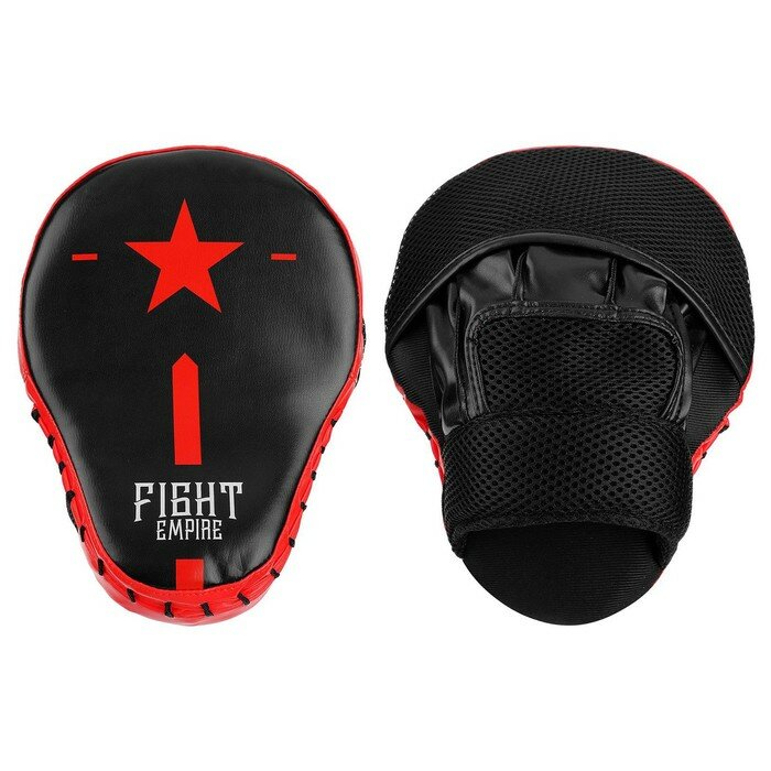 Лапа боксёрская FIGHT EMPIRE, 1 шт, полиуретан, чёрная, красная