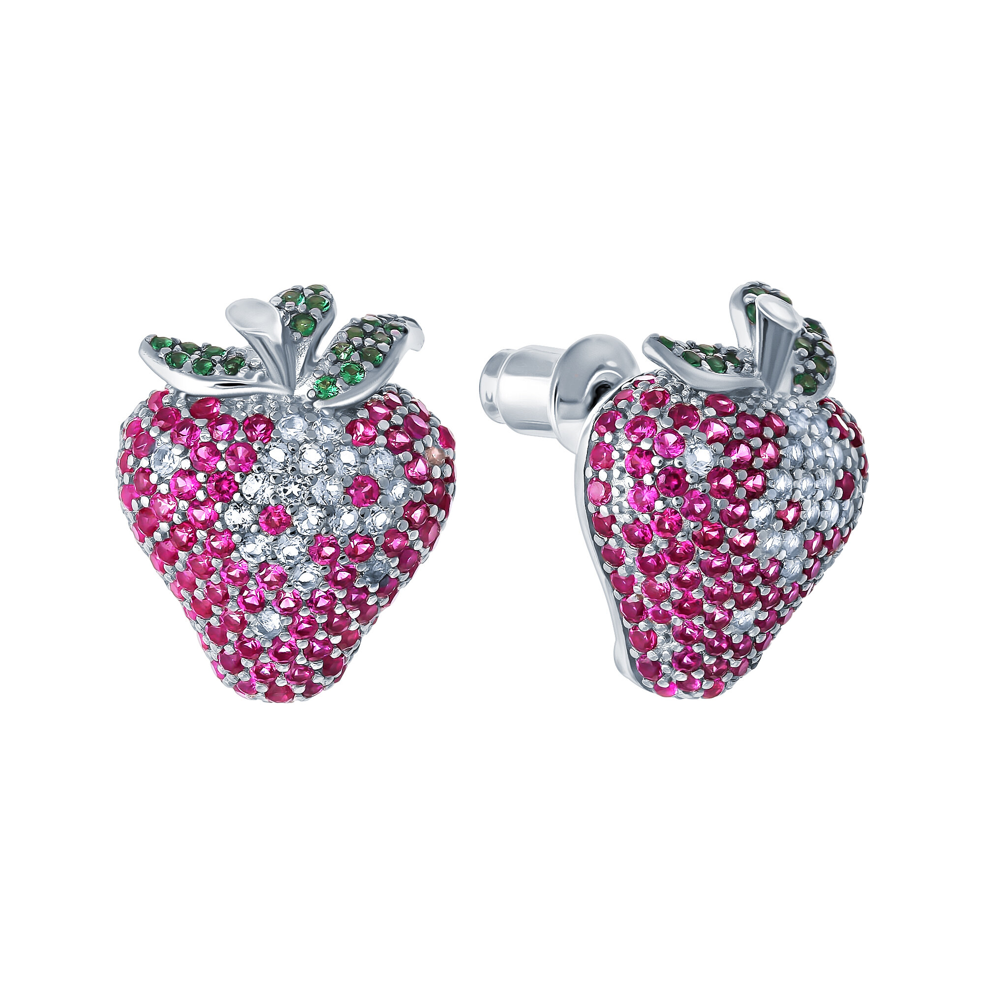 Серьги ELEMENT47, серебро, 925 проба, фианит, топаз