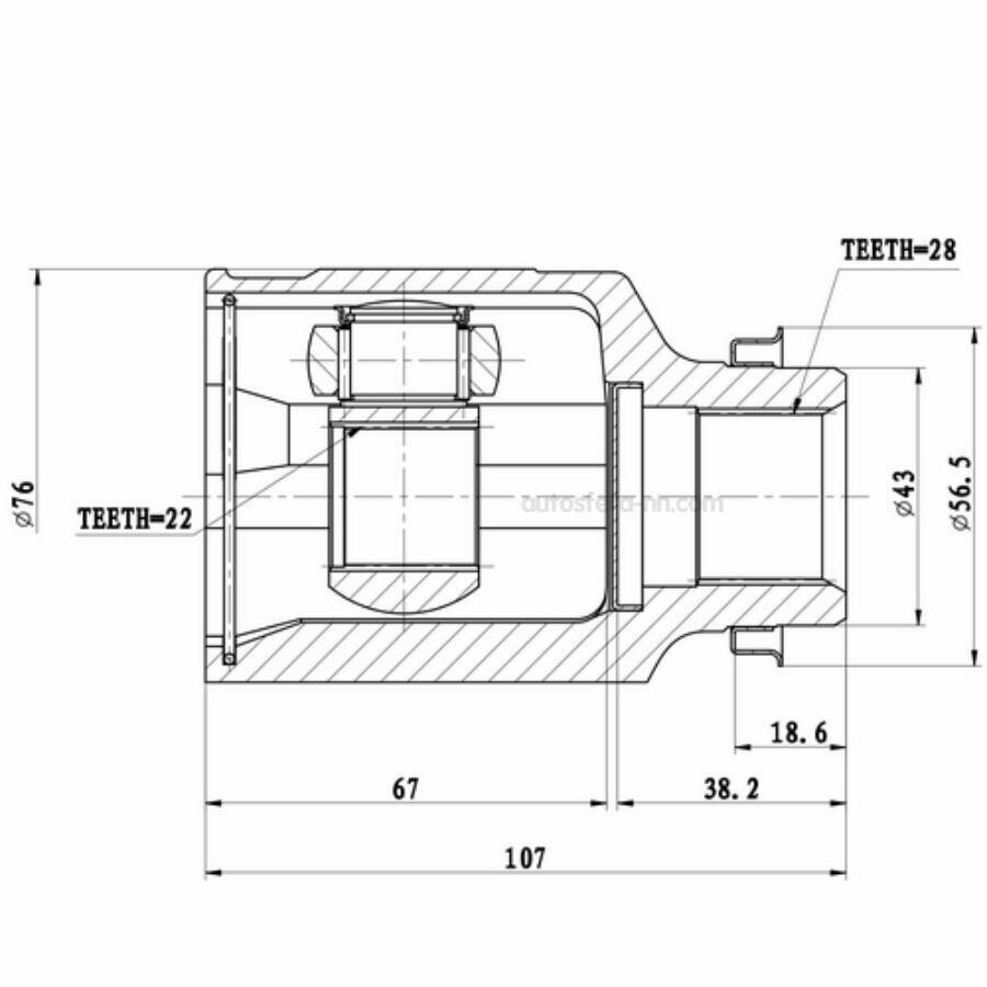 ZIKMAR Z87807R ШРУС внутренний KIA SHUMA II, SEPHIA II, MENTOR II, SPECTRA (97--04), - R