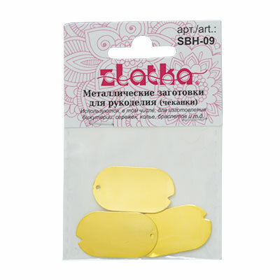 Zlatka Заготовки для чеканки SBH-09-RR44 3.7x1.7 см в пакете еврослот 3 шт №01 никель