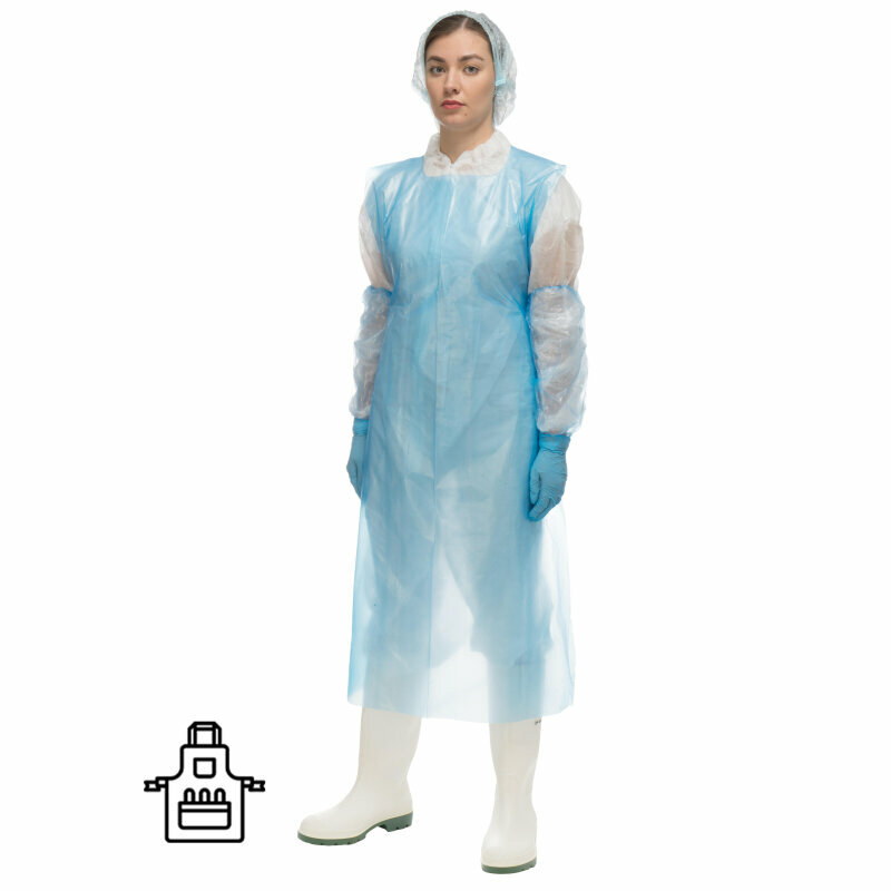 Фартук одноразовый HACCPERPolytex в рулоне синий 20мкм, 6 рул/кор 125752-20, 1471939