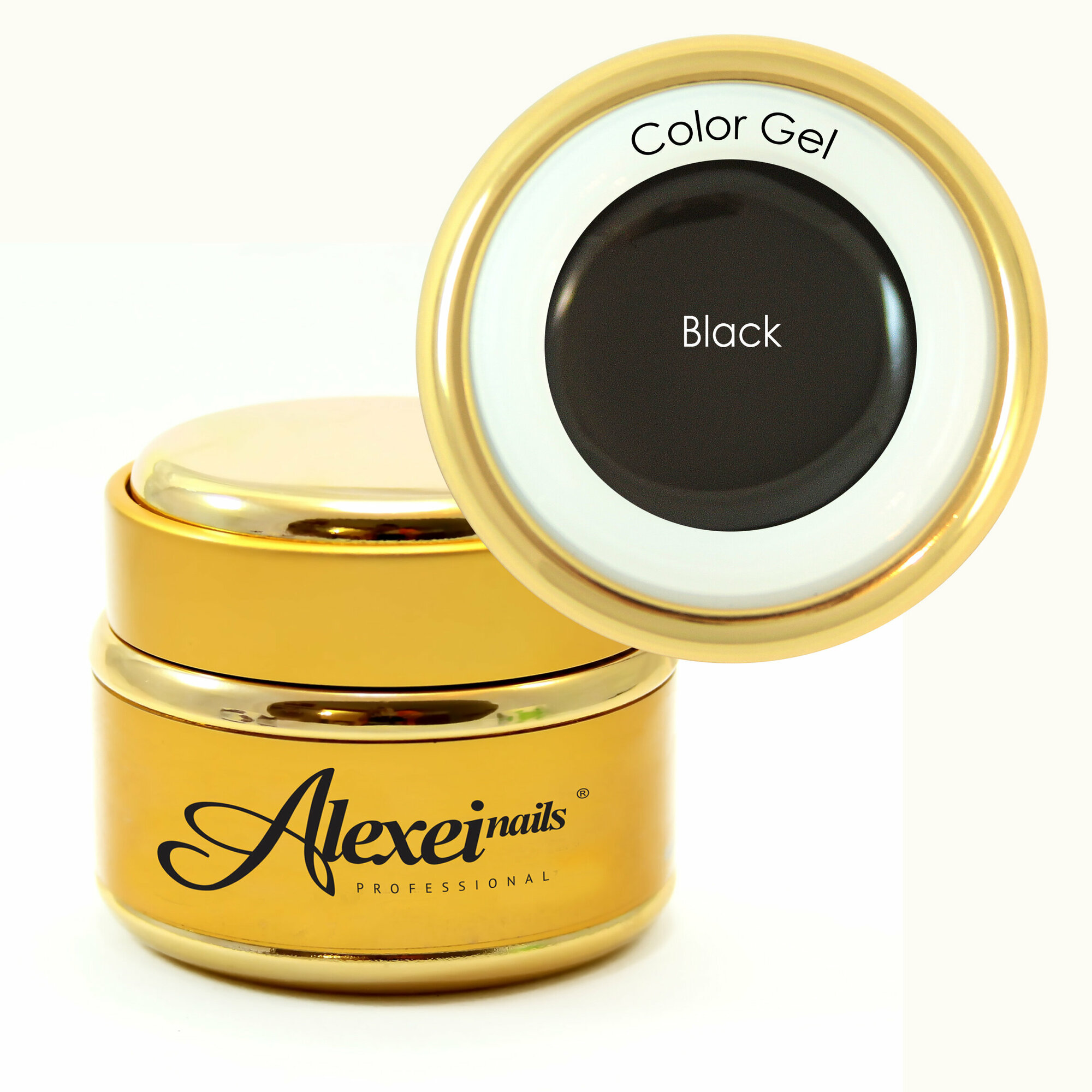 Гель-краска Alexei Nails, черная, глянцевая, плотный цвет, для LED и UV лампы, 10 мл