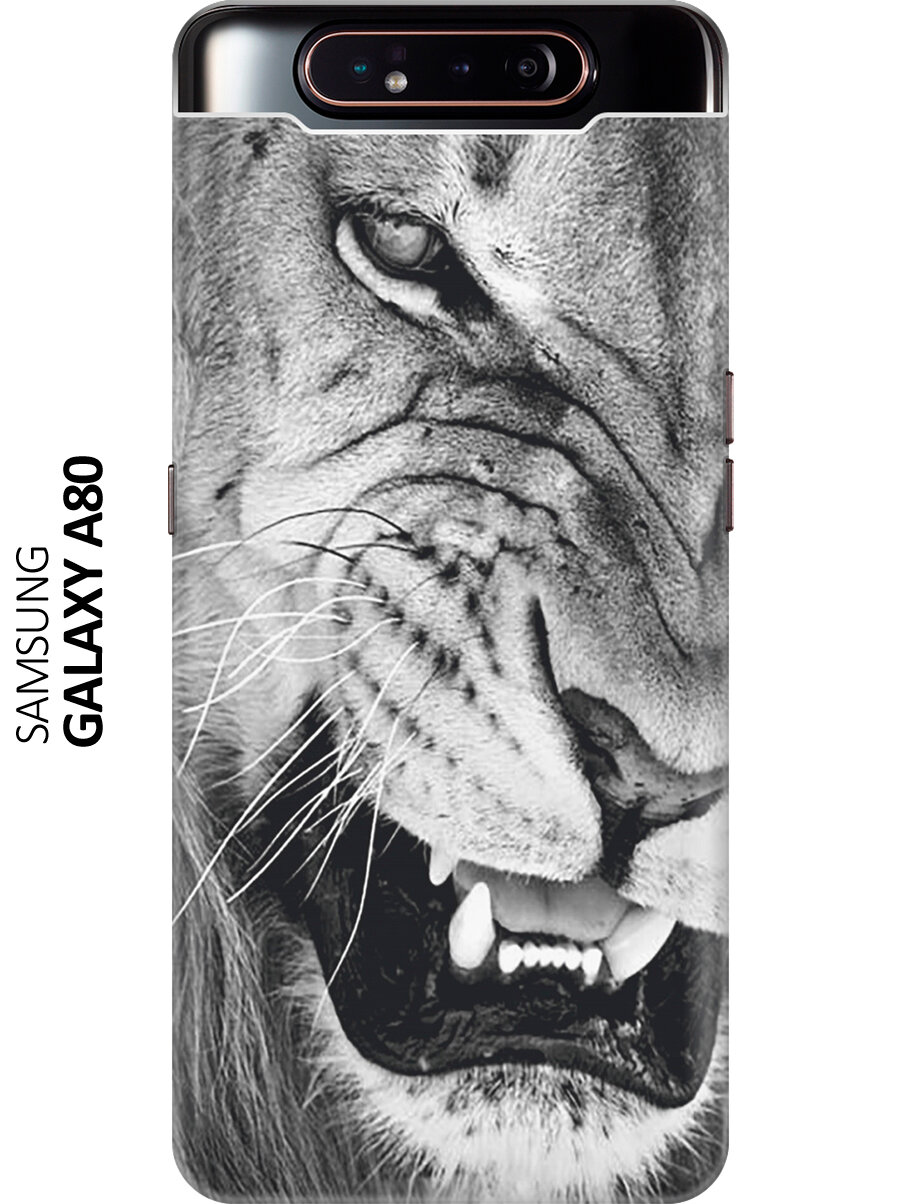 Силиконовый чехол на Samsung Galaxy A80 / A90 / Самсунг А80 / А90 с принтом "Скалящийся лев"