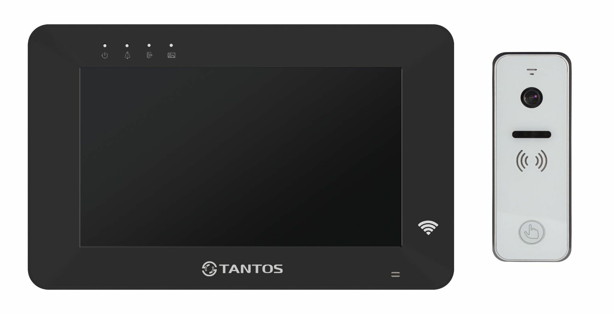 Tantos Rocky HD Wi-Fi (черный) и iPanel 2 HD + (белая) (комплект многофункционального домофона HD 7" с переадресацией вызова)