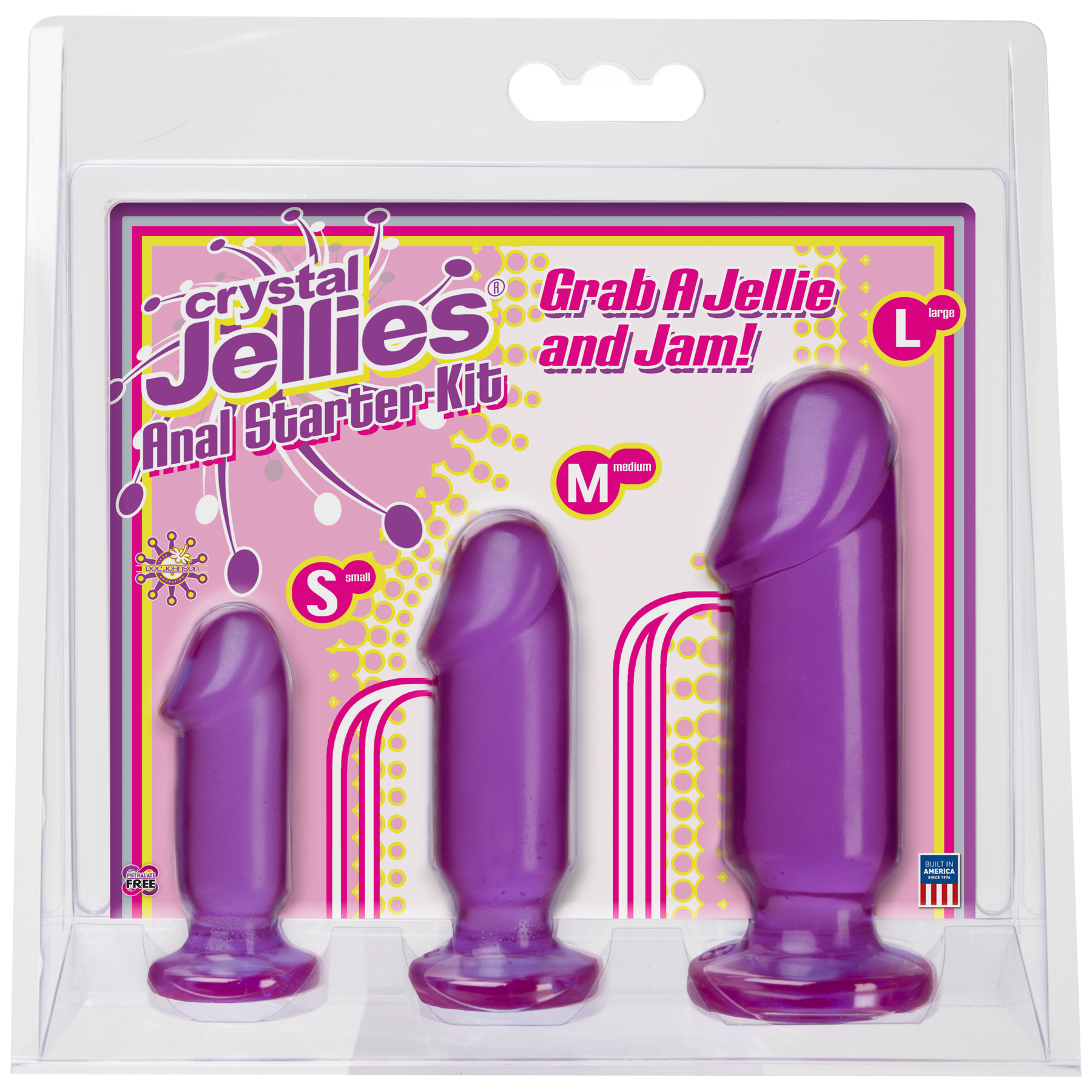 Набор анальный Doc Johnson Anal Starter Kit, 3 шт, фиолетовый, винил