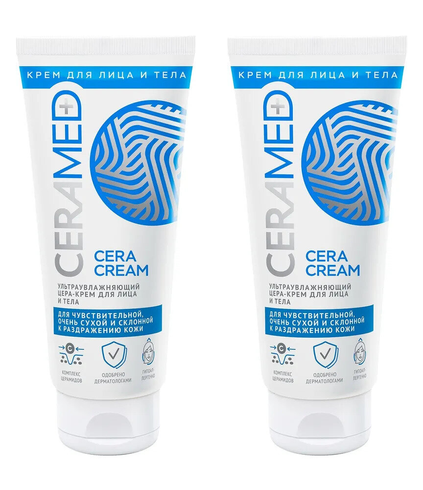 Цера-крем для лица и тела CERAMED, ультраувлажняющий, 100 мл, 2 уп