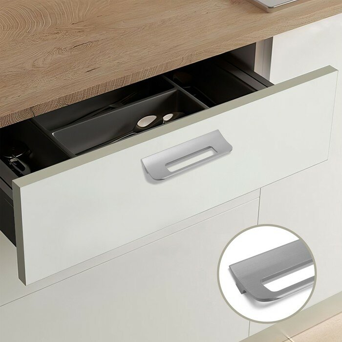 CAPPIO Ручка-скоба мебельная CAPPIO RS1402, м/о 128 мм, цвет графит