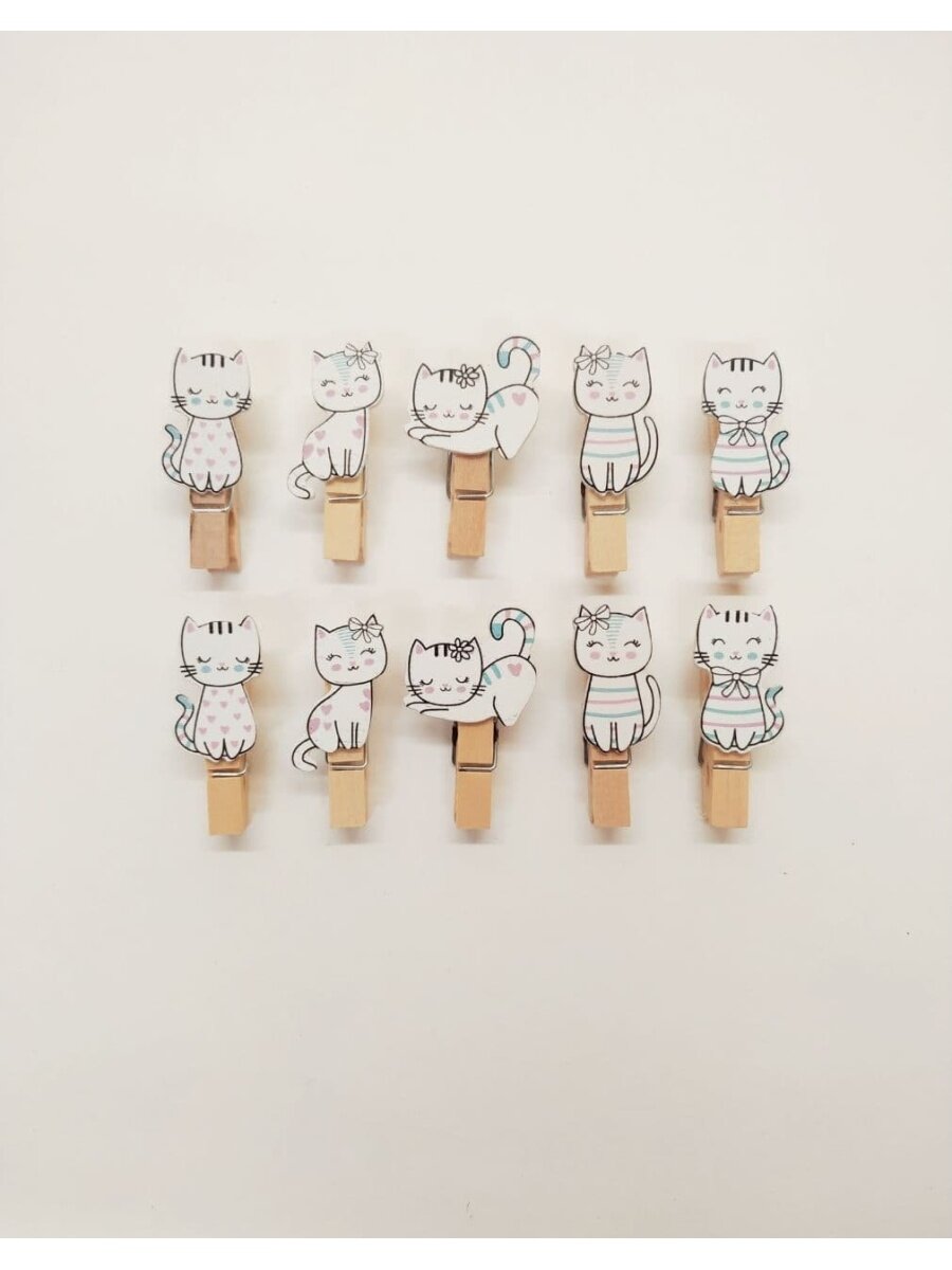 Прищепки декоративные Кот / кошка 10 шт.