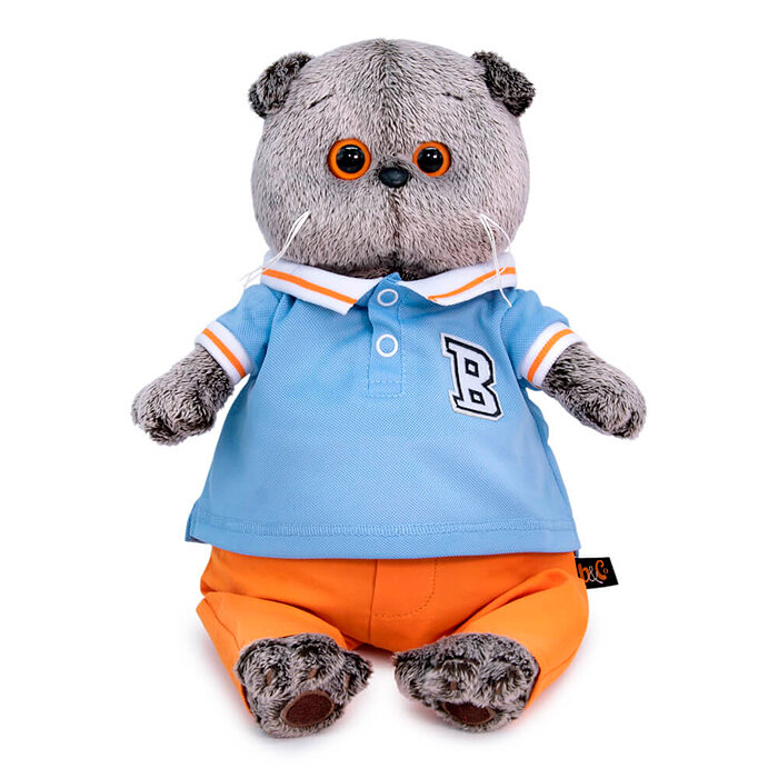 Кот Басик в голубом поло