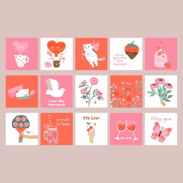 Наклейки стикеры Открытки с любовью