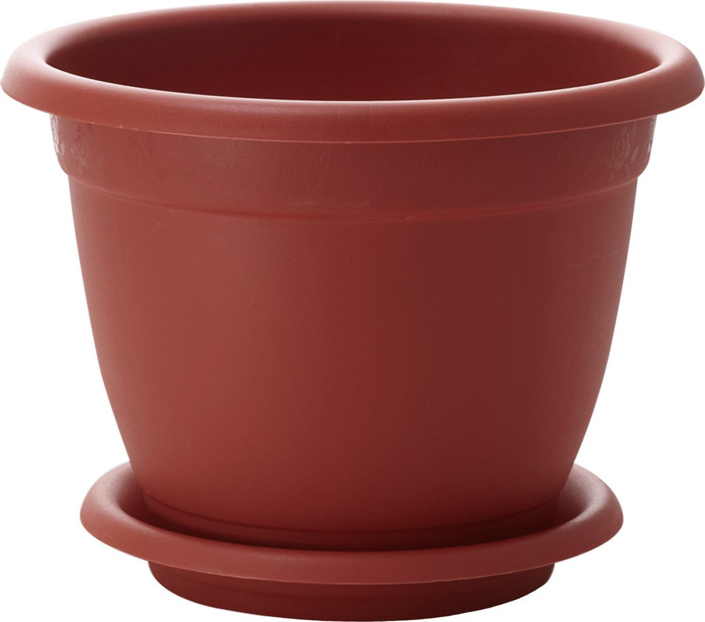 Горшок для цветов InGreen / Ингрин Борнео из полипропилена, коричневый, 430х430х340мм, 25.8л
