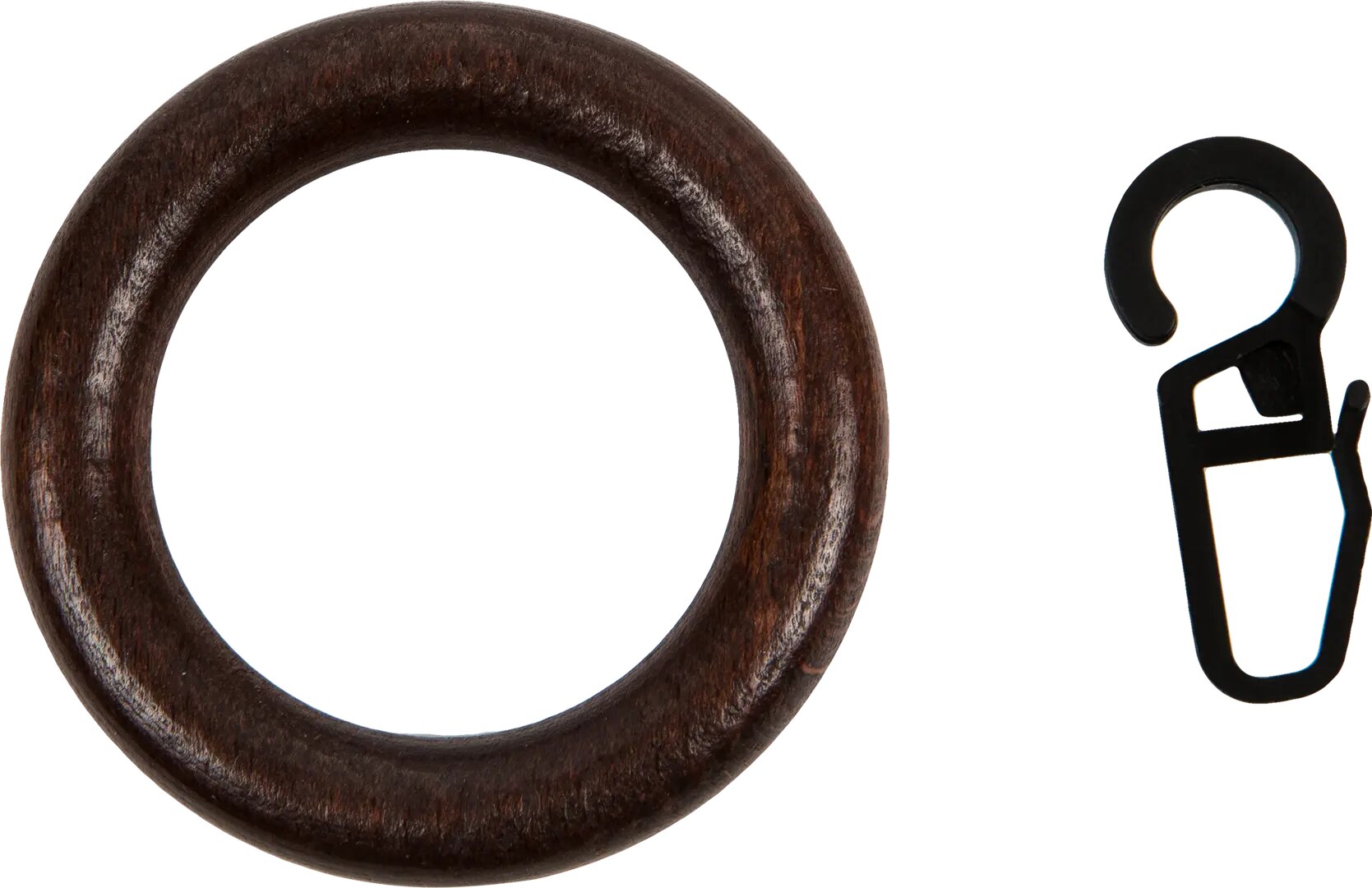 Кольцо с крючком D28 мм цвет венге