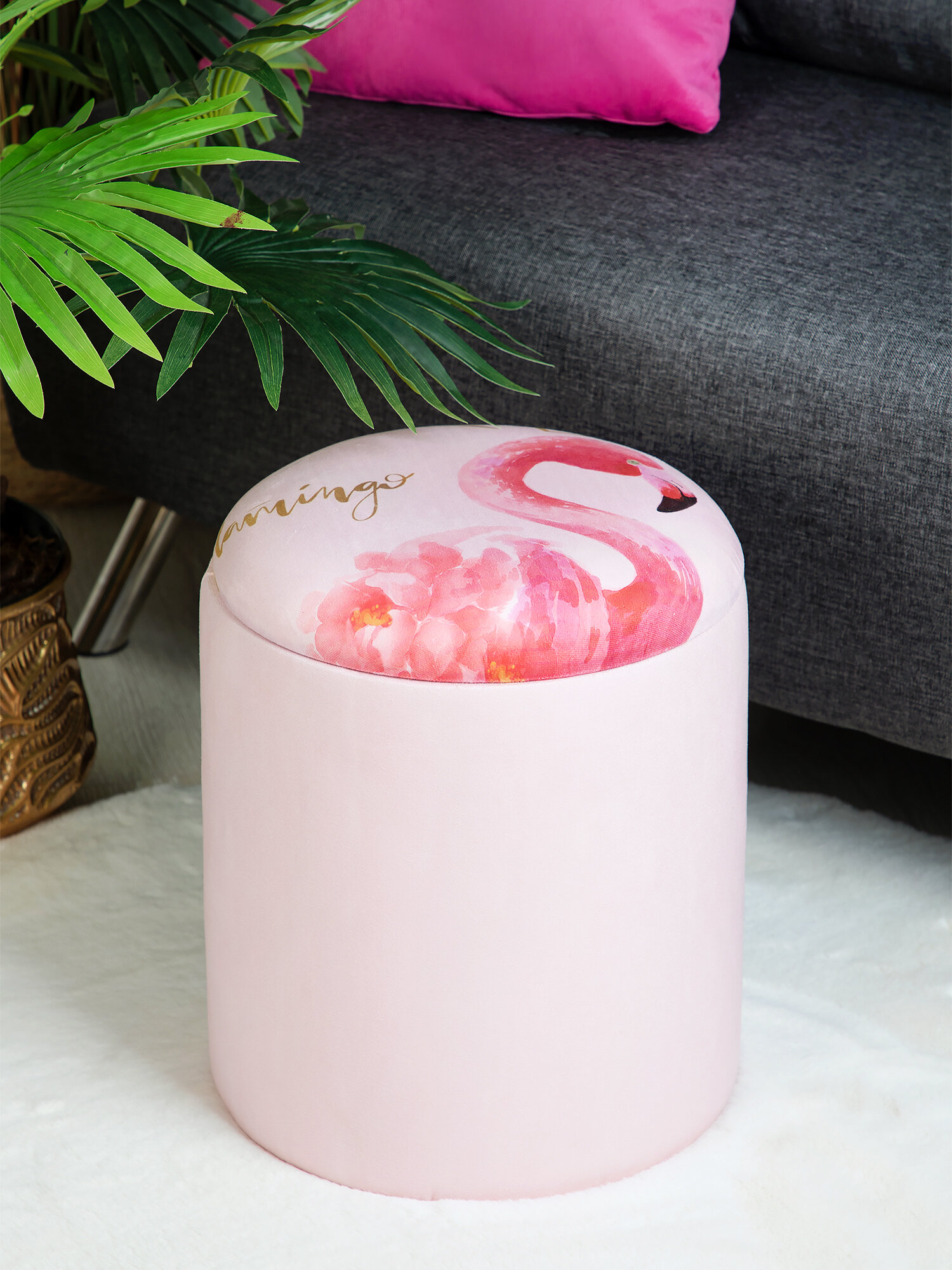 49-292M Пуф с крышкой 30х30х34см, МДФ, ткань, поролон, Glasar