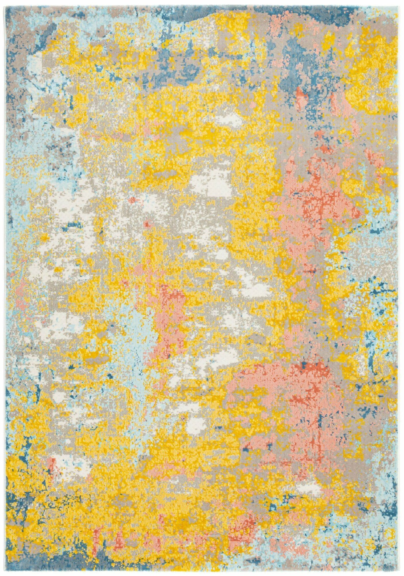 Ковер на пол в гостиную в спальню 135х200 см светлый бежевый винтажный лофт ворс 9 мм 272477 KoverVDom