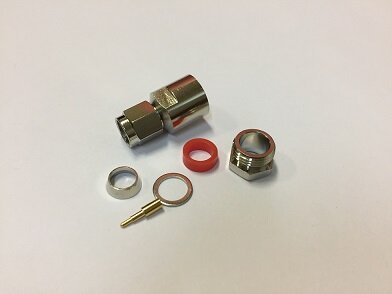 Разъем высокочастотный S-112x (5 шт), вилка (штекер) SMA прижимная на кабель RG-8x